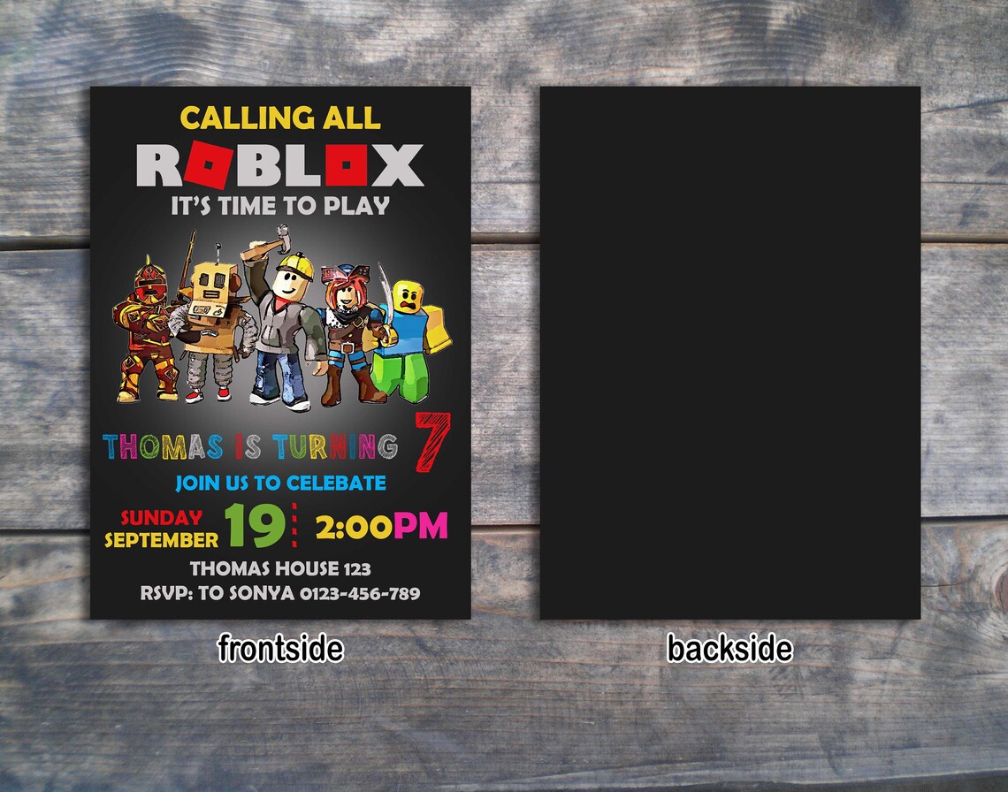 Roblox Invitation danniversaire Roblox Invitation Roblox | Etsy