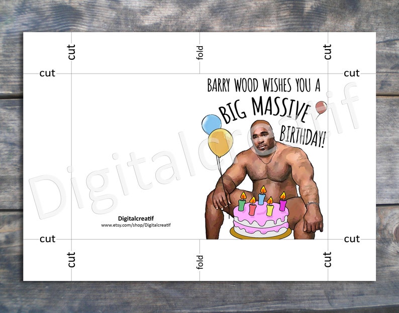 Barry Wood Meme Birthday Card Printable Funny Birthday Cake - Etsy