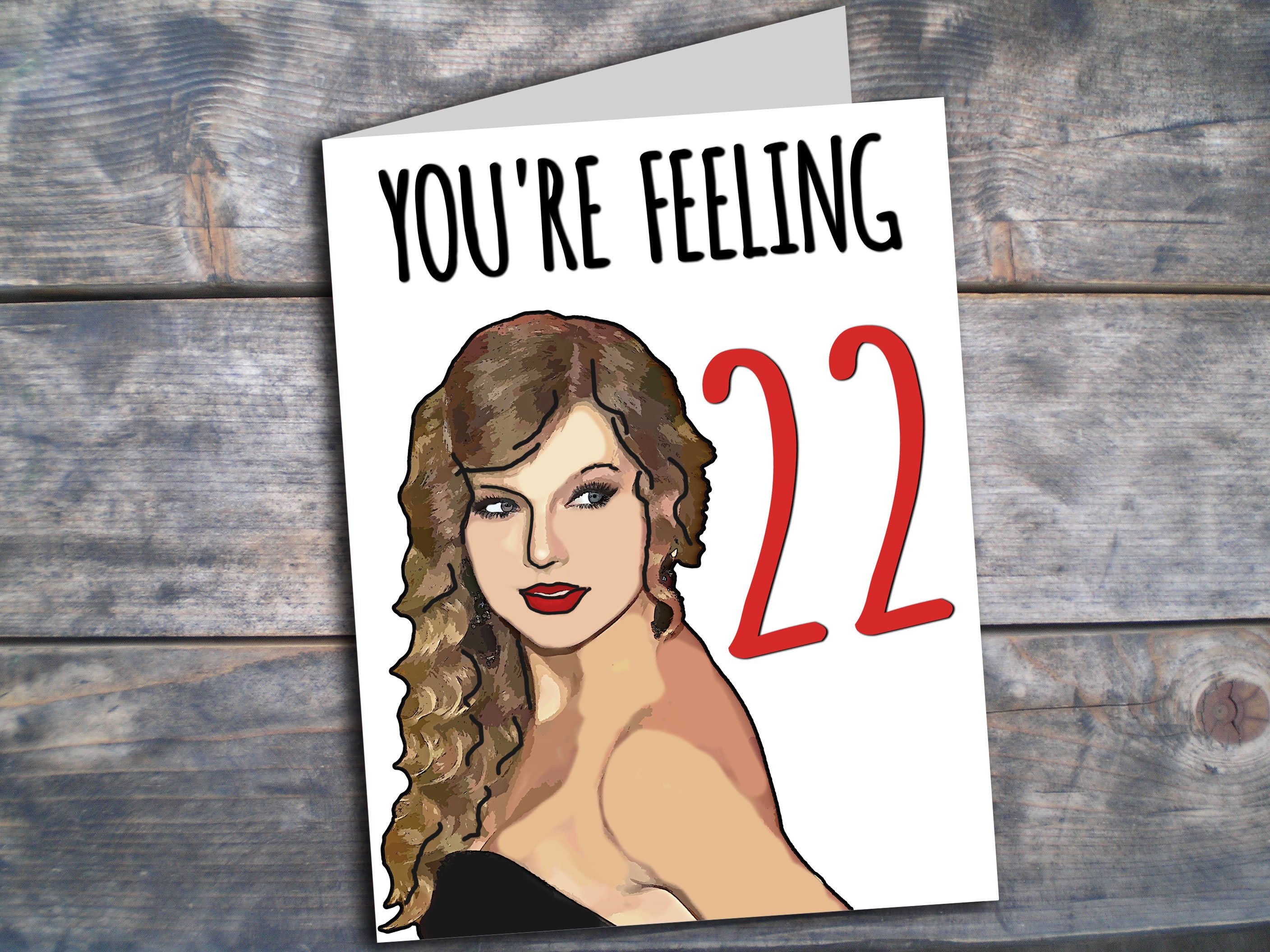 Taylor Swift Card Funny Birthday Card Taylor Swift 22nd Card - Etsy España