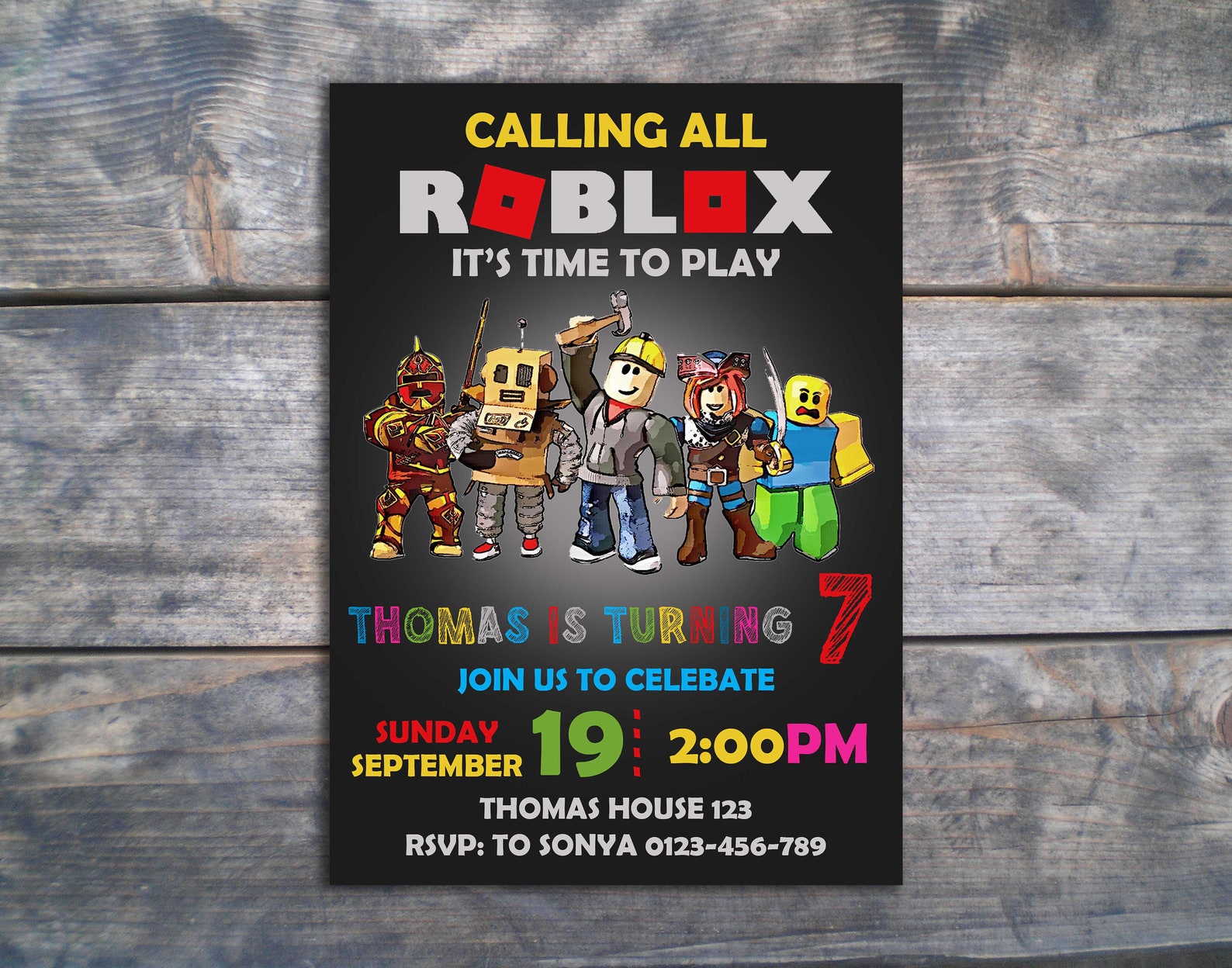 Roblox Invitation danniversaire Roblox Invitation Roblox | Etsy
