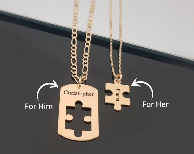 Matching Necklaces for Couples, Two Necklaces Set, Matching Necklaces ...