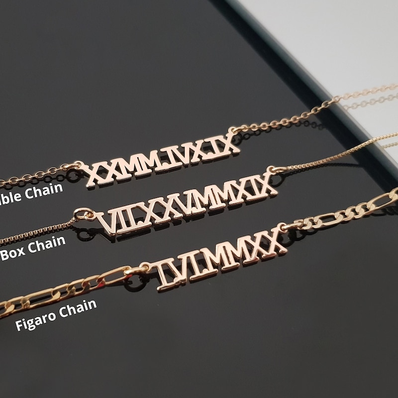 Roman Numeral Pendant - Etsy