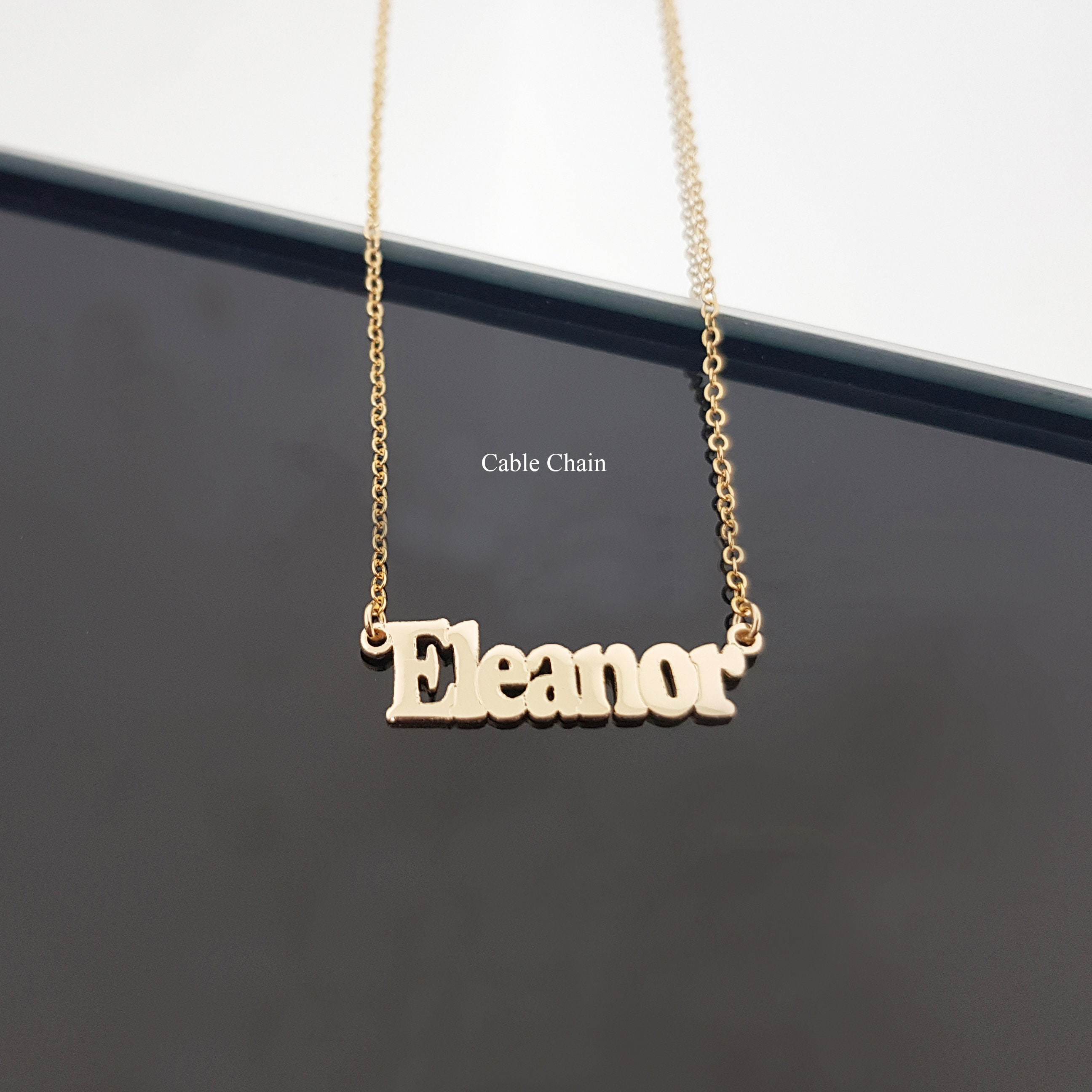 Personalized Bold Font Name Necklace Customized Thick Name | Etsy