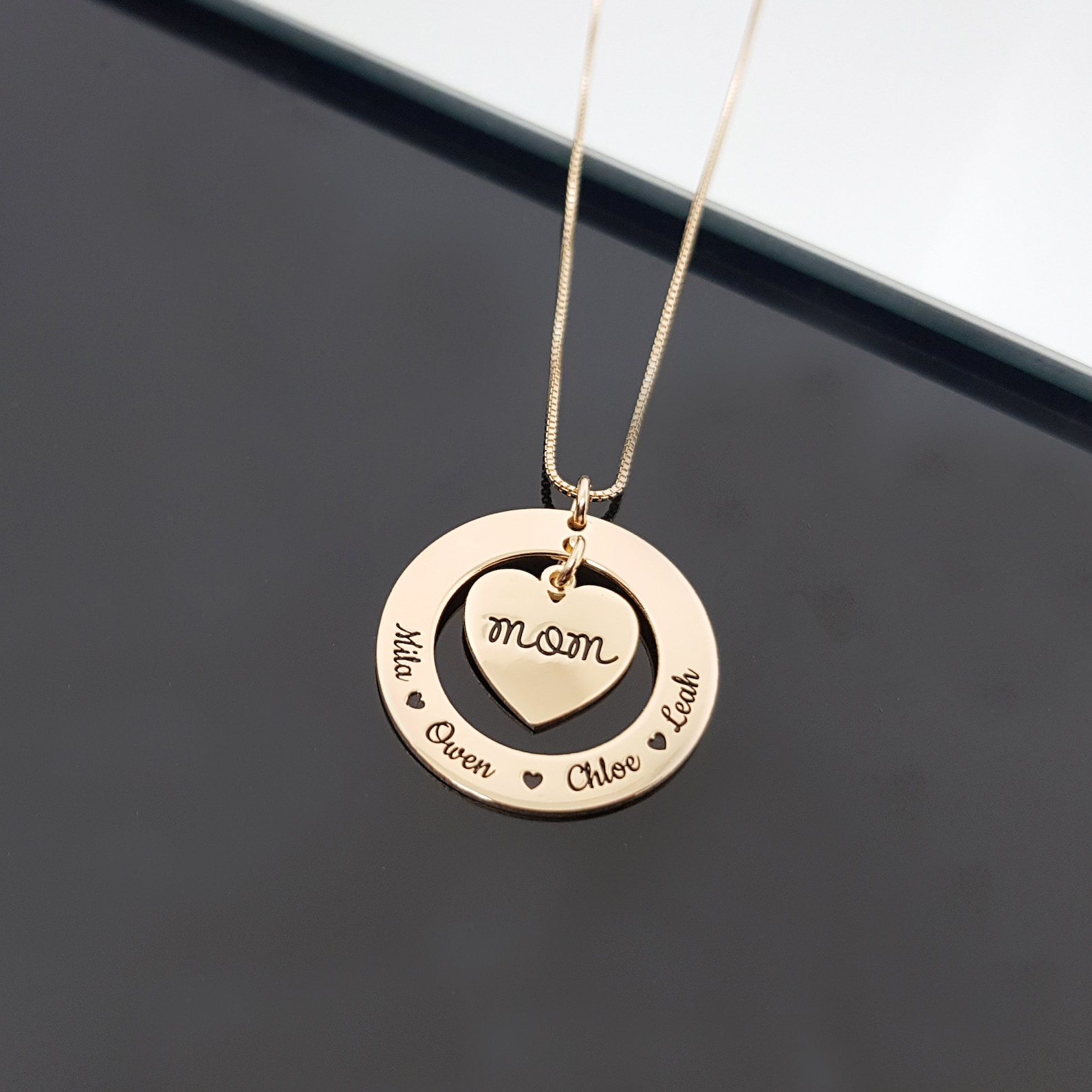Personalized MOM Necklace With Kids Name Customized Mother - Etsy