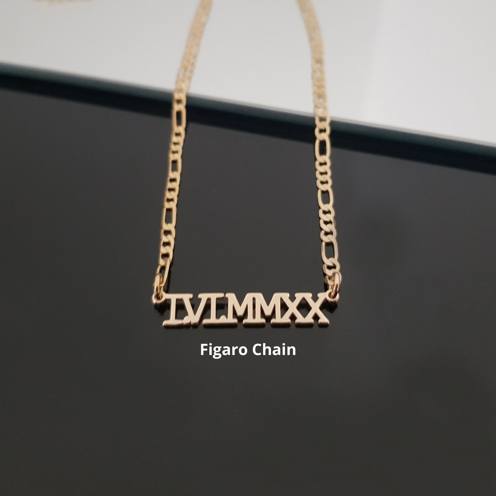 Roman Numerals Necklace Personalized Date Necklace Roman | Etsy