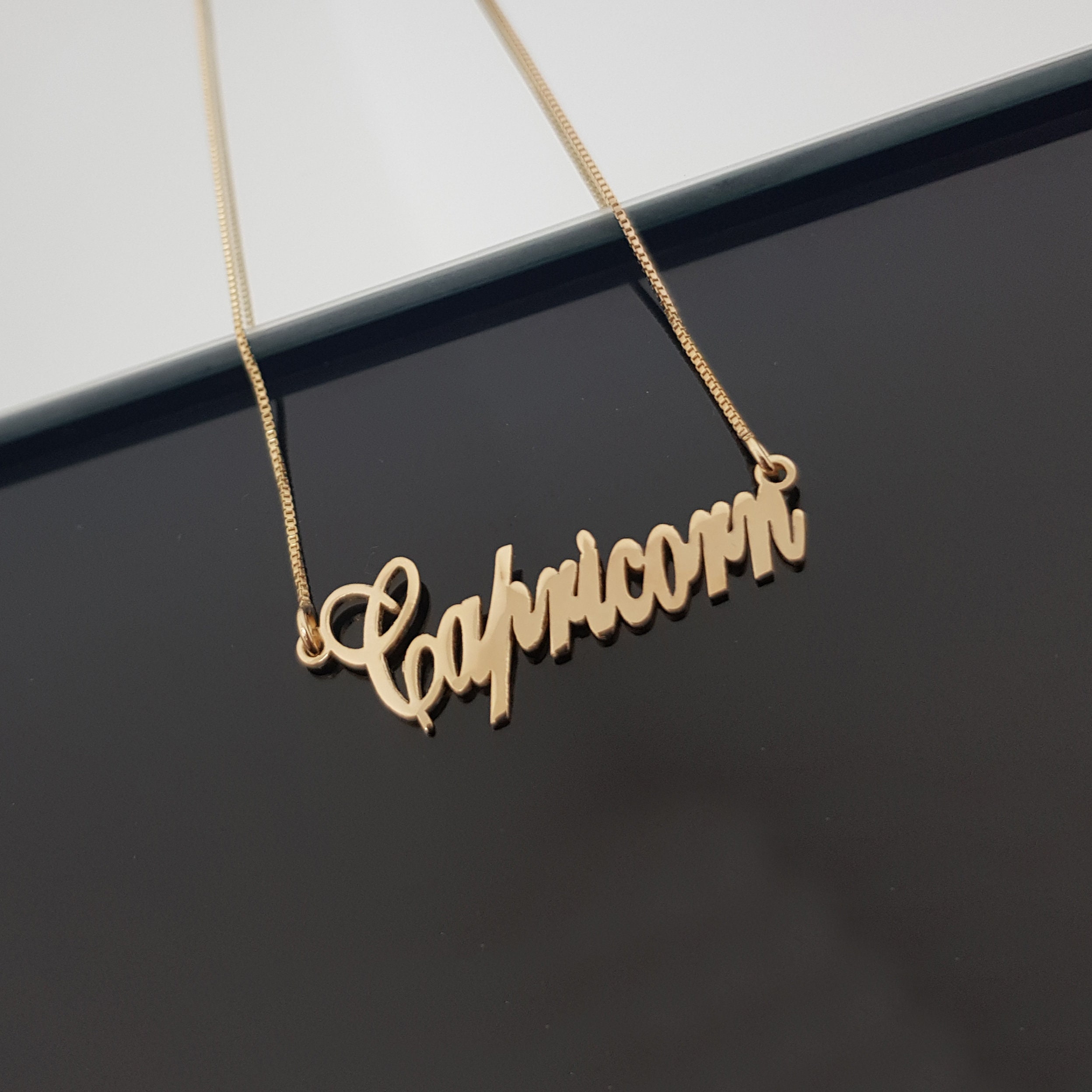Capricorn Necklace With 4 Font Styles Capricorn Zodiac Sign | Etsy