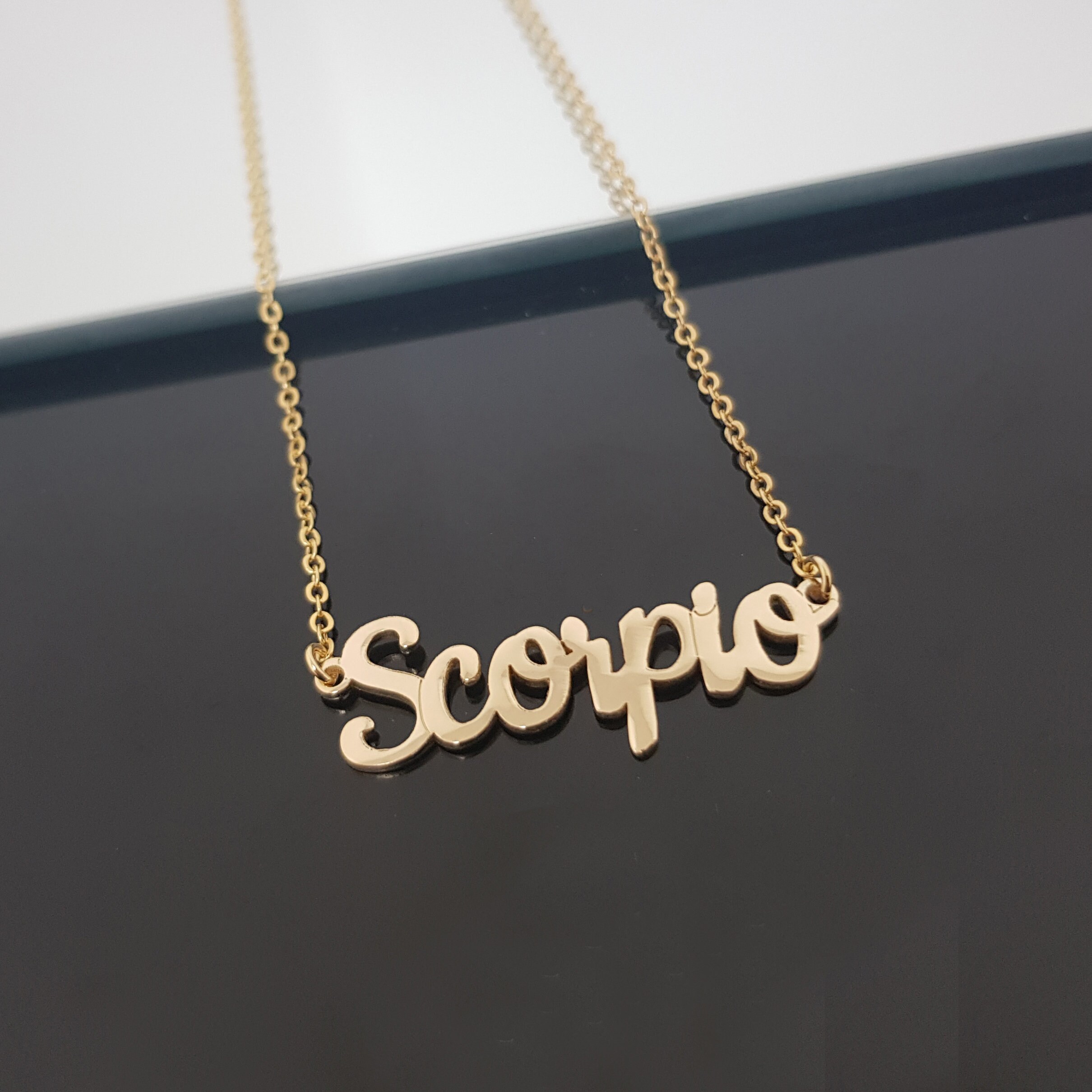 Scorpio Necklace With 4 Font Styles Scorpio Zodiac Sign | Etsy