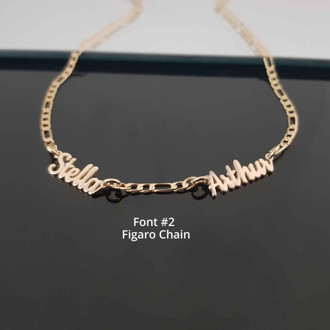 Two Name Necklace Gift for Her, Double Name Necklace, Name Necklace ...