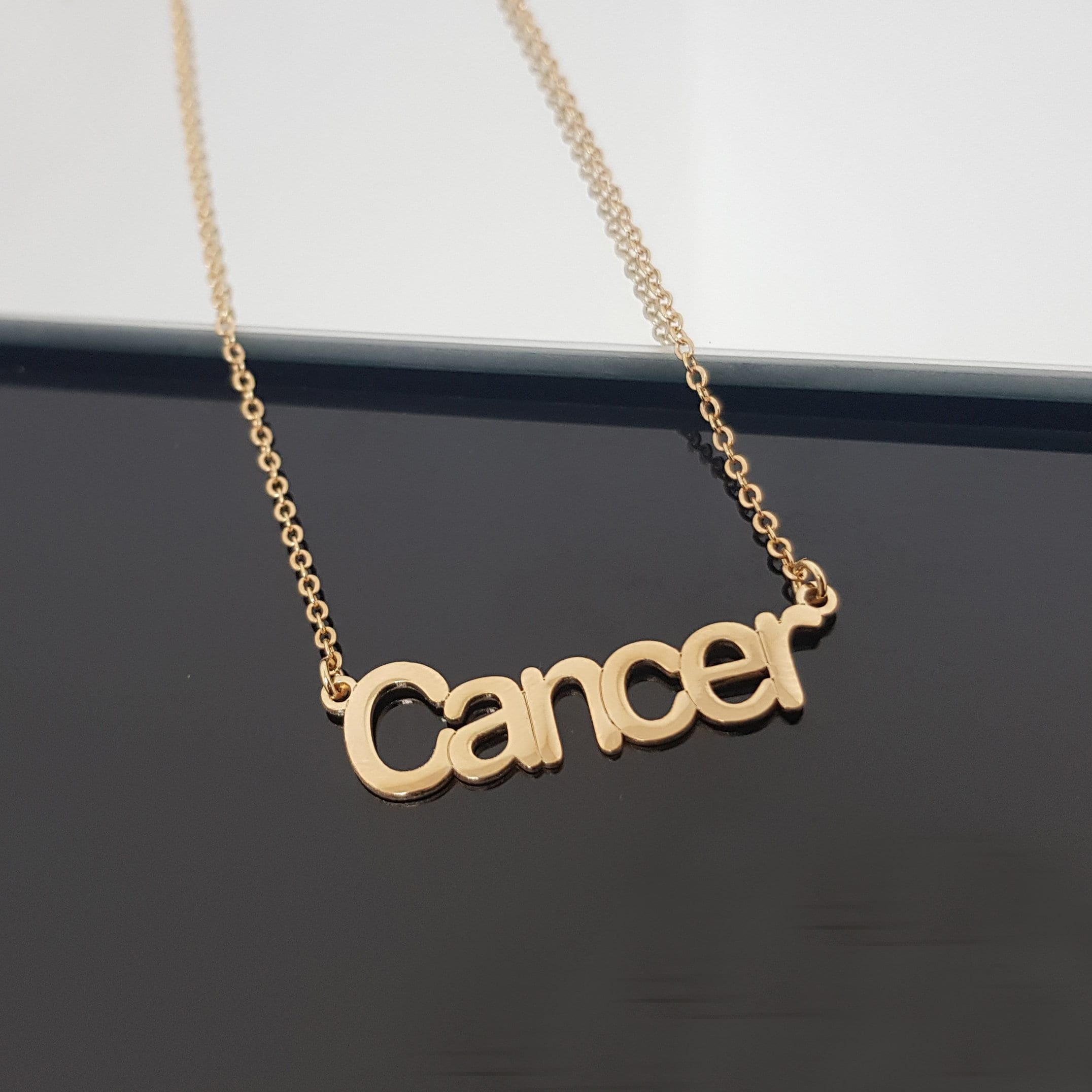 Cancer Necklace With 4 Font Styles Cancer Zodiac Sign - Etsy