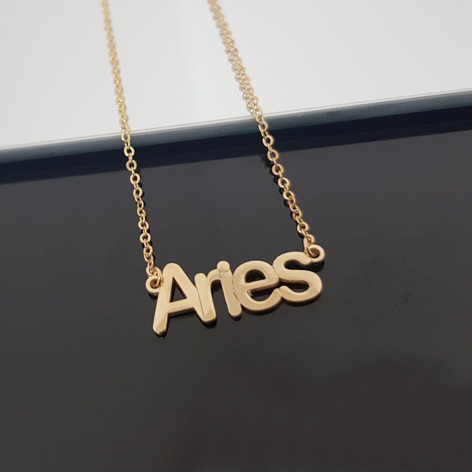 Aries Necklace With 4 Font Styles Aries Zodiac Sign Necklace - Etsy