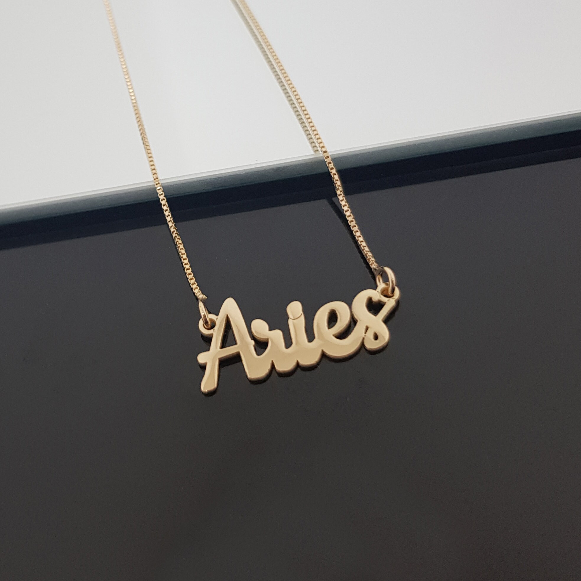 Aries Necklace With 4 Font Styles Aries Zodiac Sign Necklace | Etsy