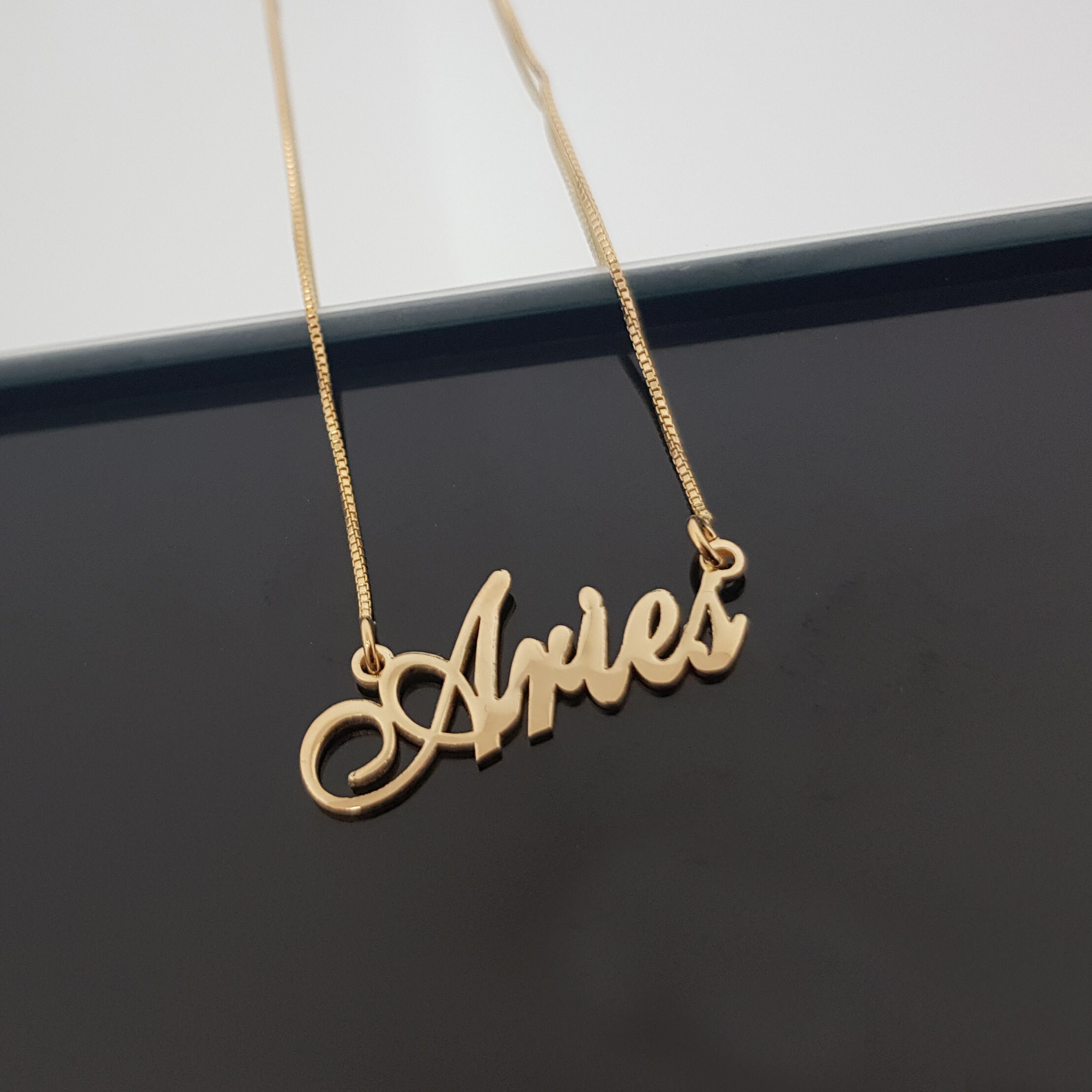 Aries Necklace With 4 Font Styles Aries Zodiac Sign Necklace | Etsy