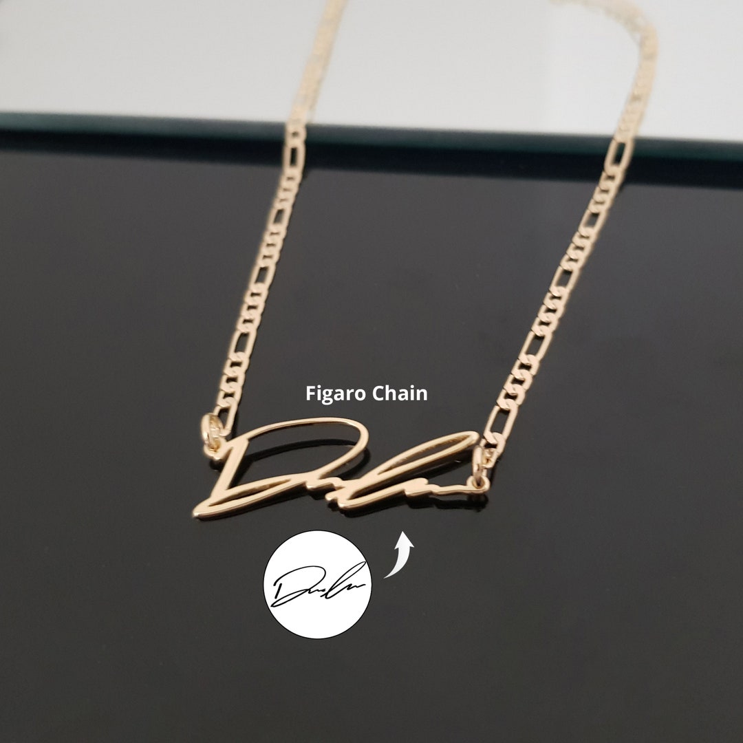 Actual Handwriting Necklace, Personalized Signature Necklace, Your ...