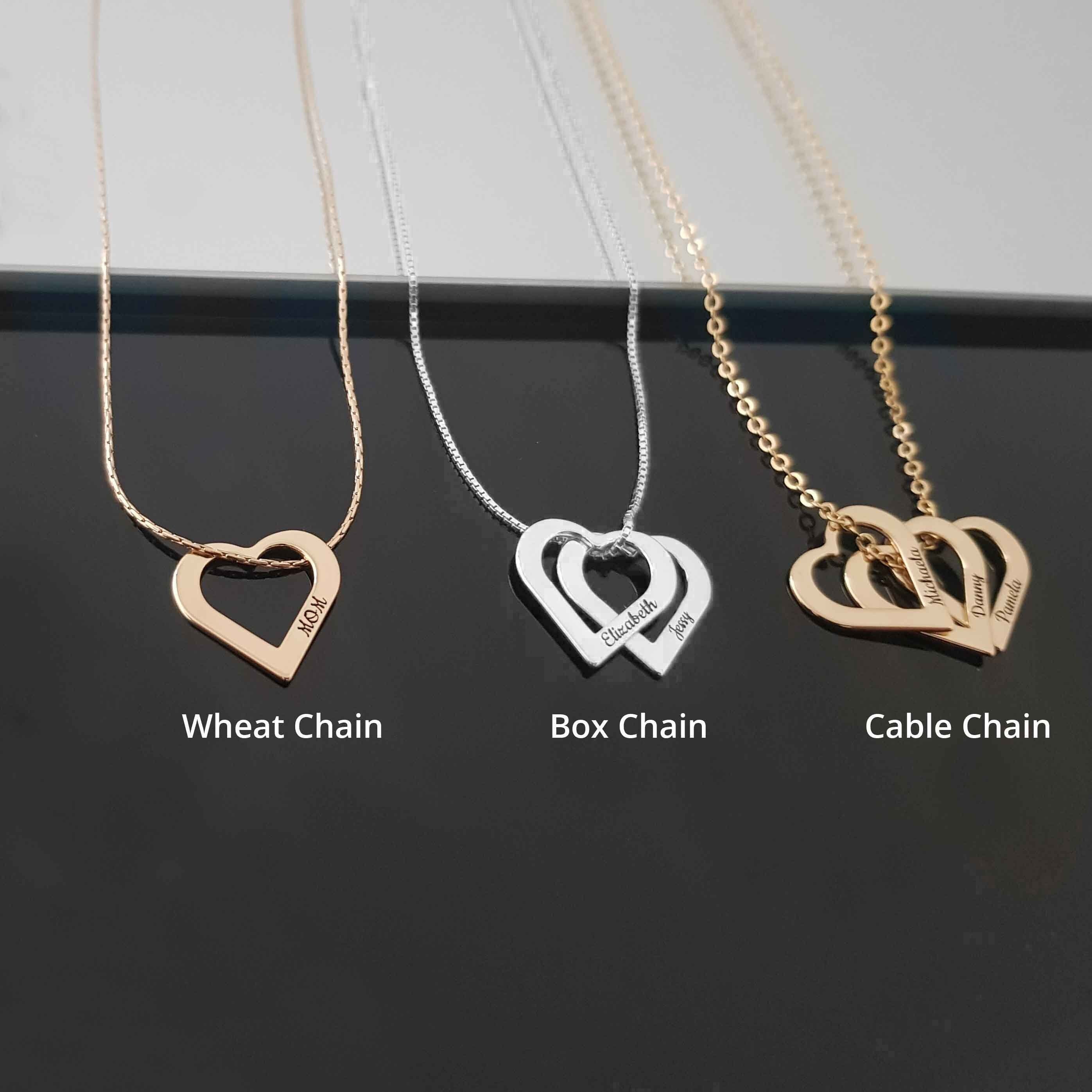 Personalized Heart Name Necklace Multiple Heart Name - Etsy