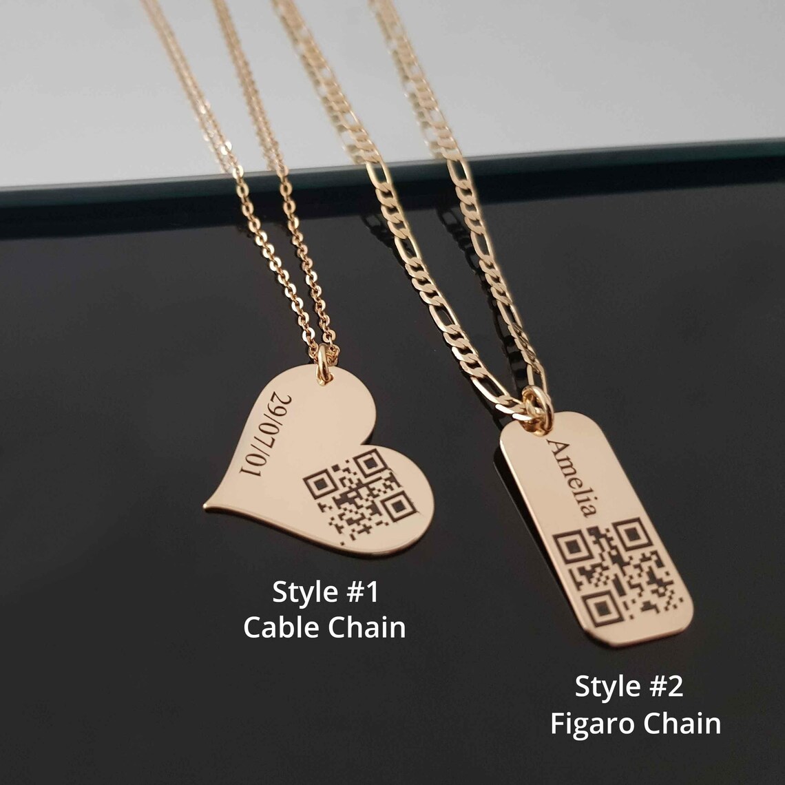Personalized QR Necklace, Secret Message Necklace, Memorial Voicemail ...