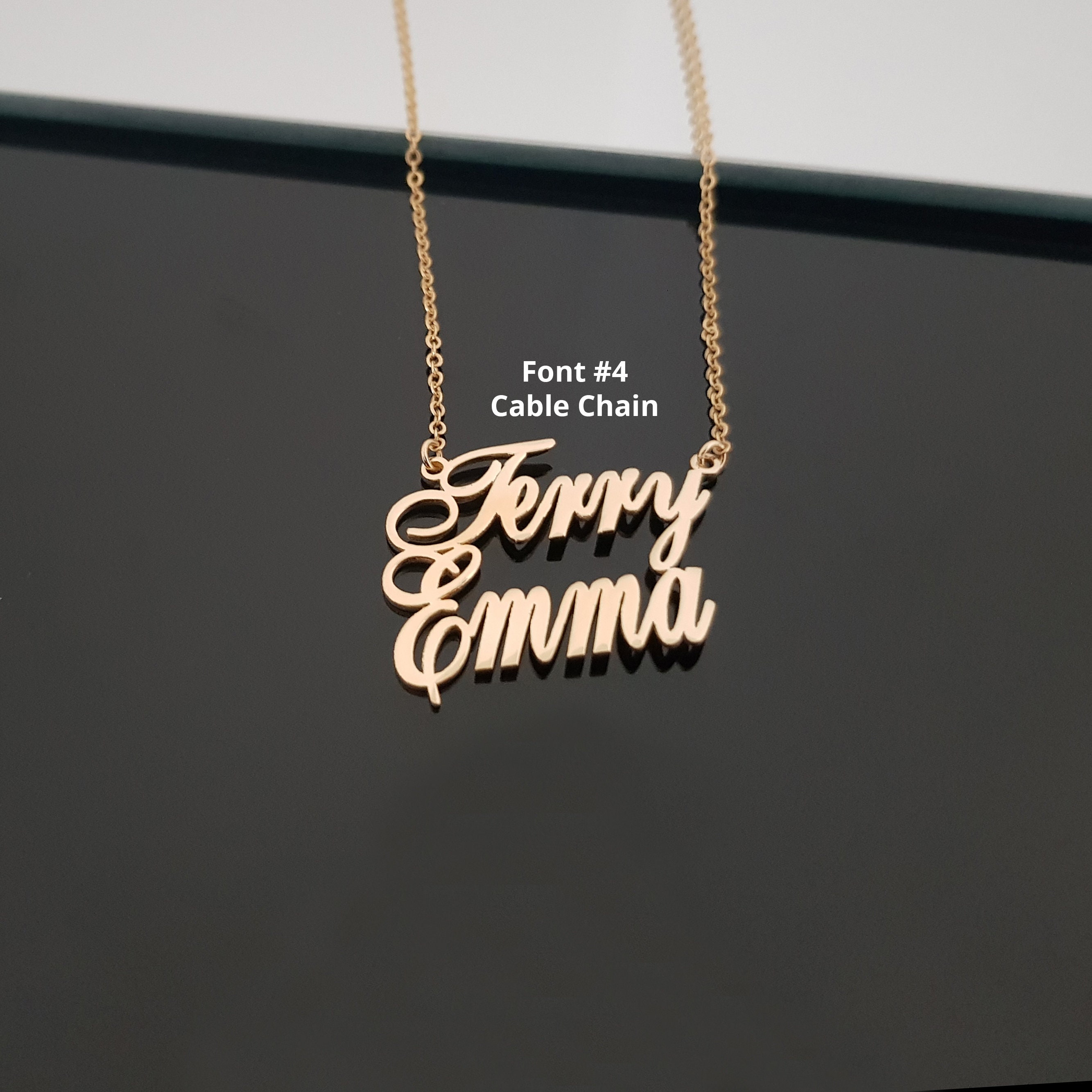 Two Name Necklace Double Name Necklace 2 Layer Necklace - Etsy