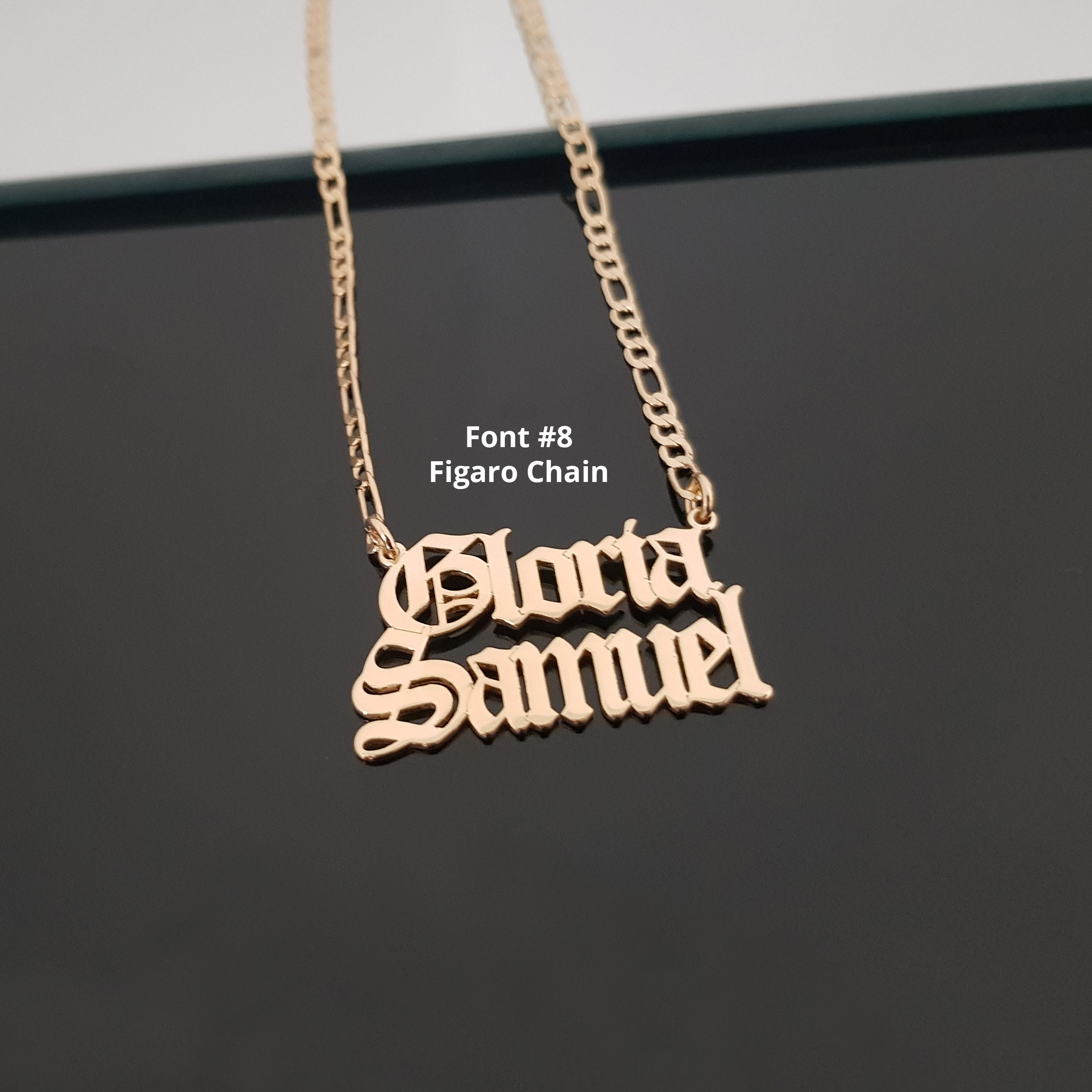 Two Name Necklace Double Name Necklace 2 Layer Necklace - Etsy