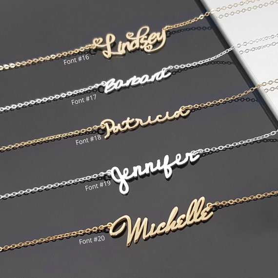 Personalized Name Necklace With Cable Chain Dainty Name Plate - Etsy