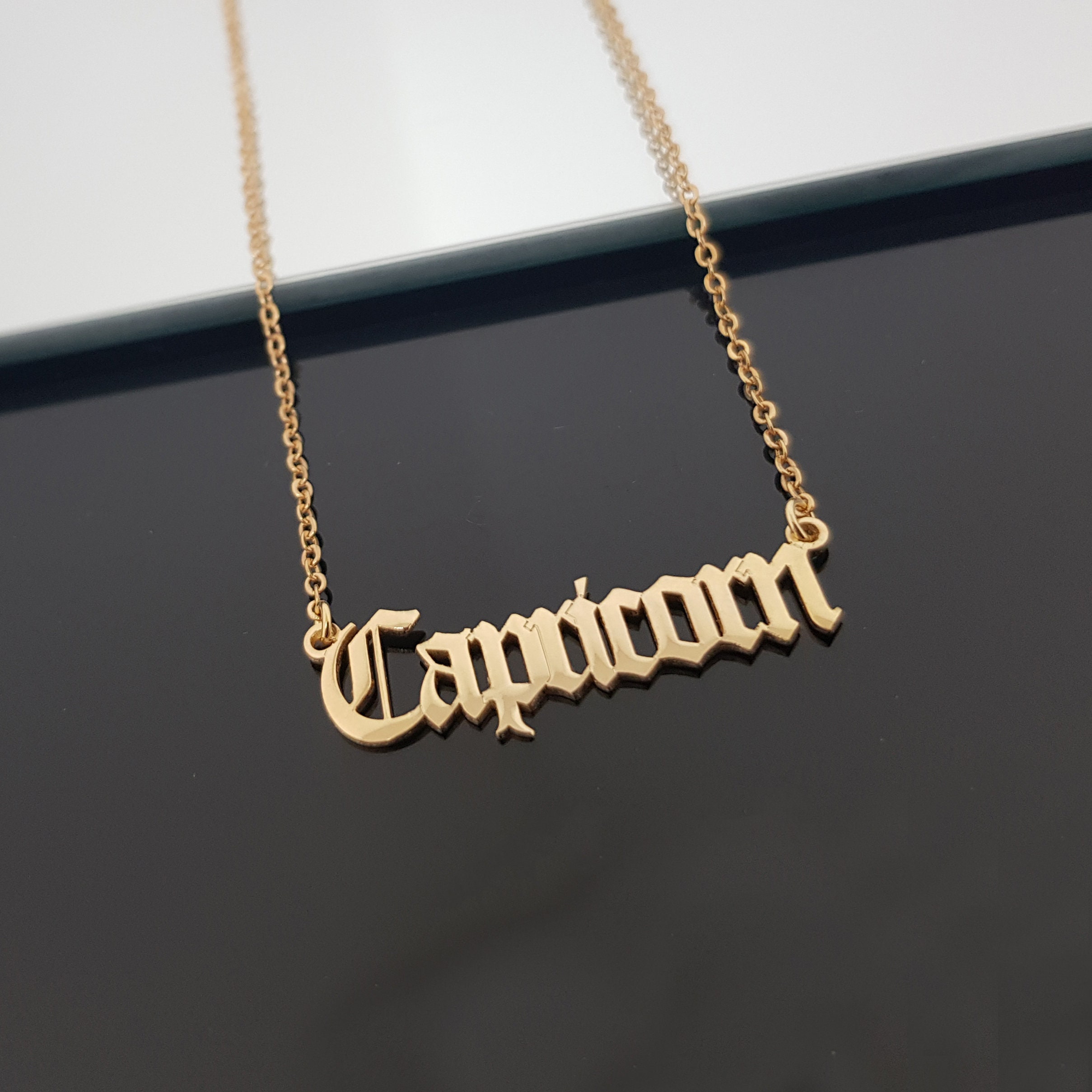 Capricorn Necklace With 4 Font Styles Capricorn Zodiac Sign | Etsy