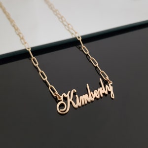 Name Necklace With Paper Clip Chain, Paperclip Name Necklace, Link ...