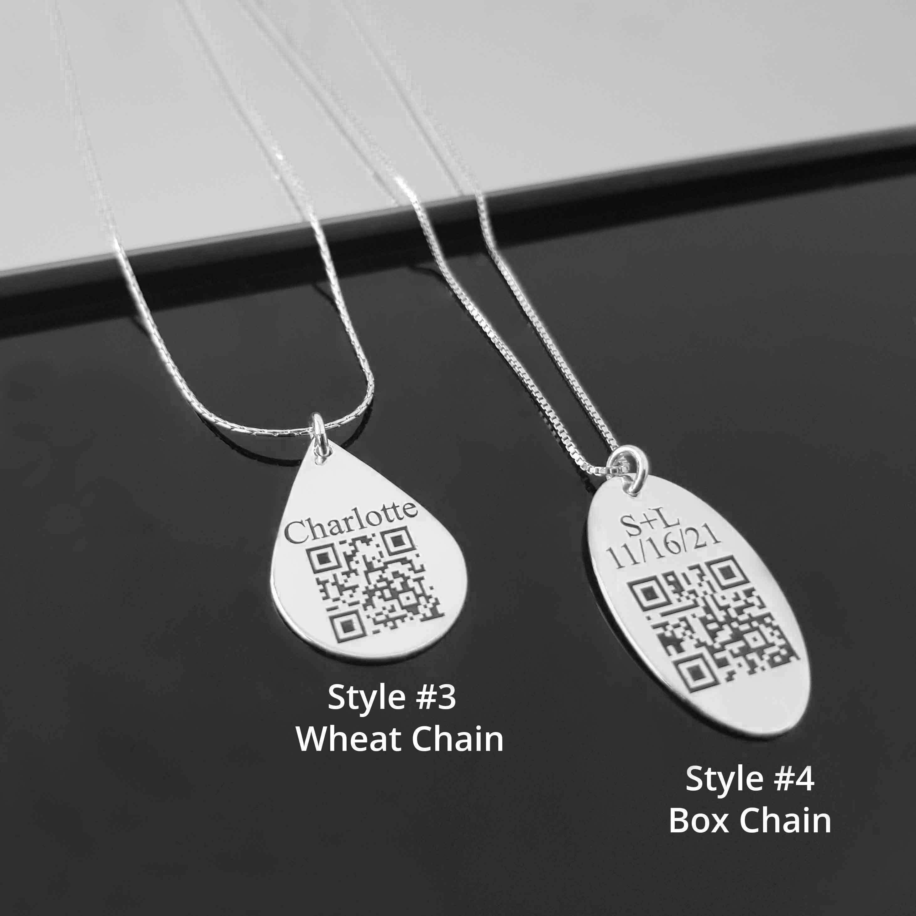 Personalized QR Necklace Secret Message Necklace Memorial - Etsy