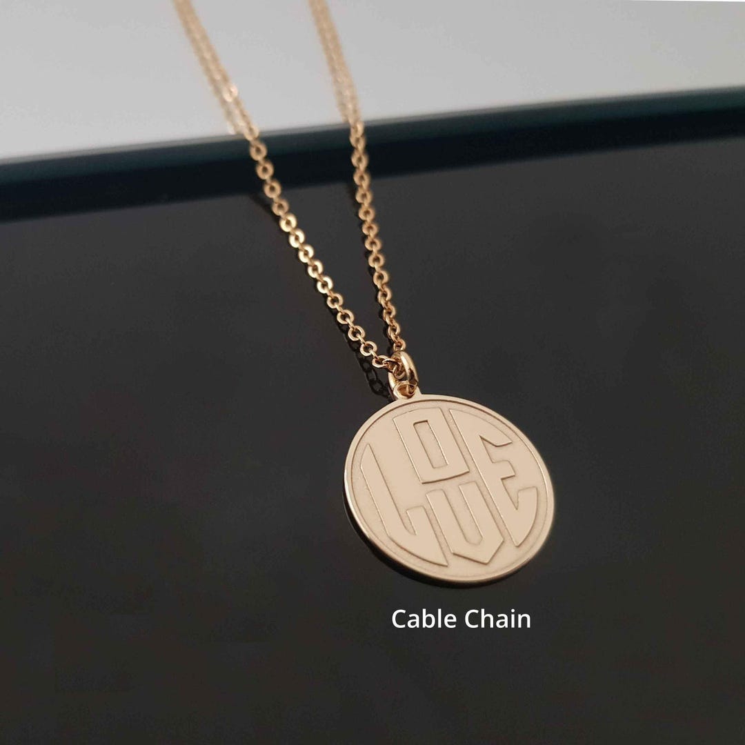 Personalized Monogram Necklace, Custom Initials Necklace, Initial ...
