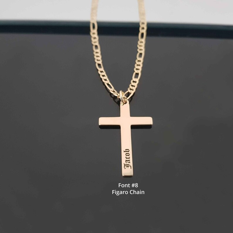 Engraved Cross Necklace With Name Cross Name Necklace - Etsy