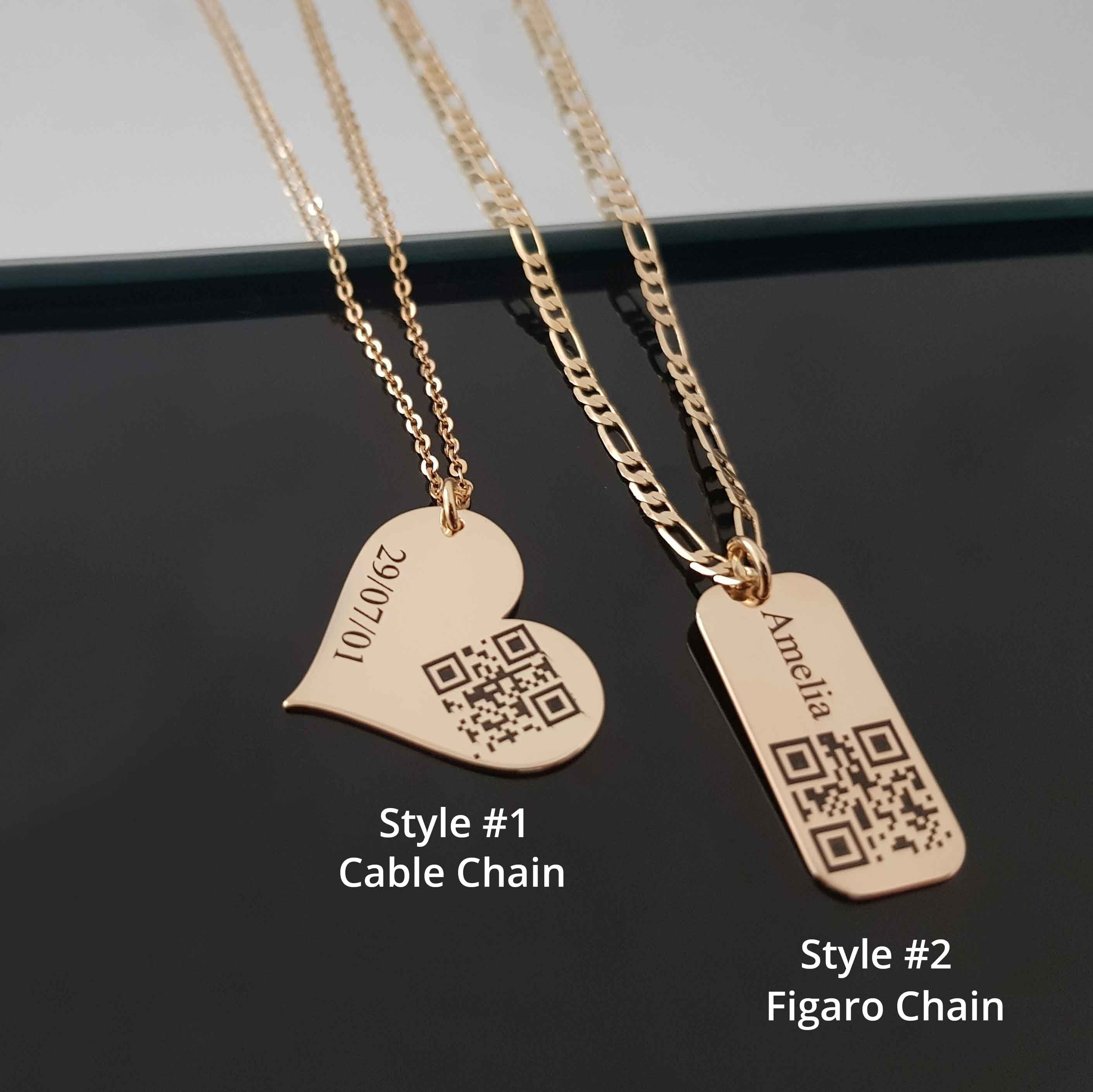 Personalized QR Necklace Secret Message Necklace Memorial - Etsy