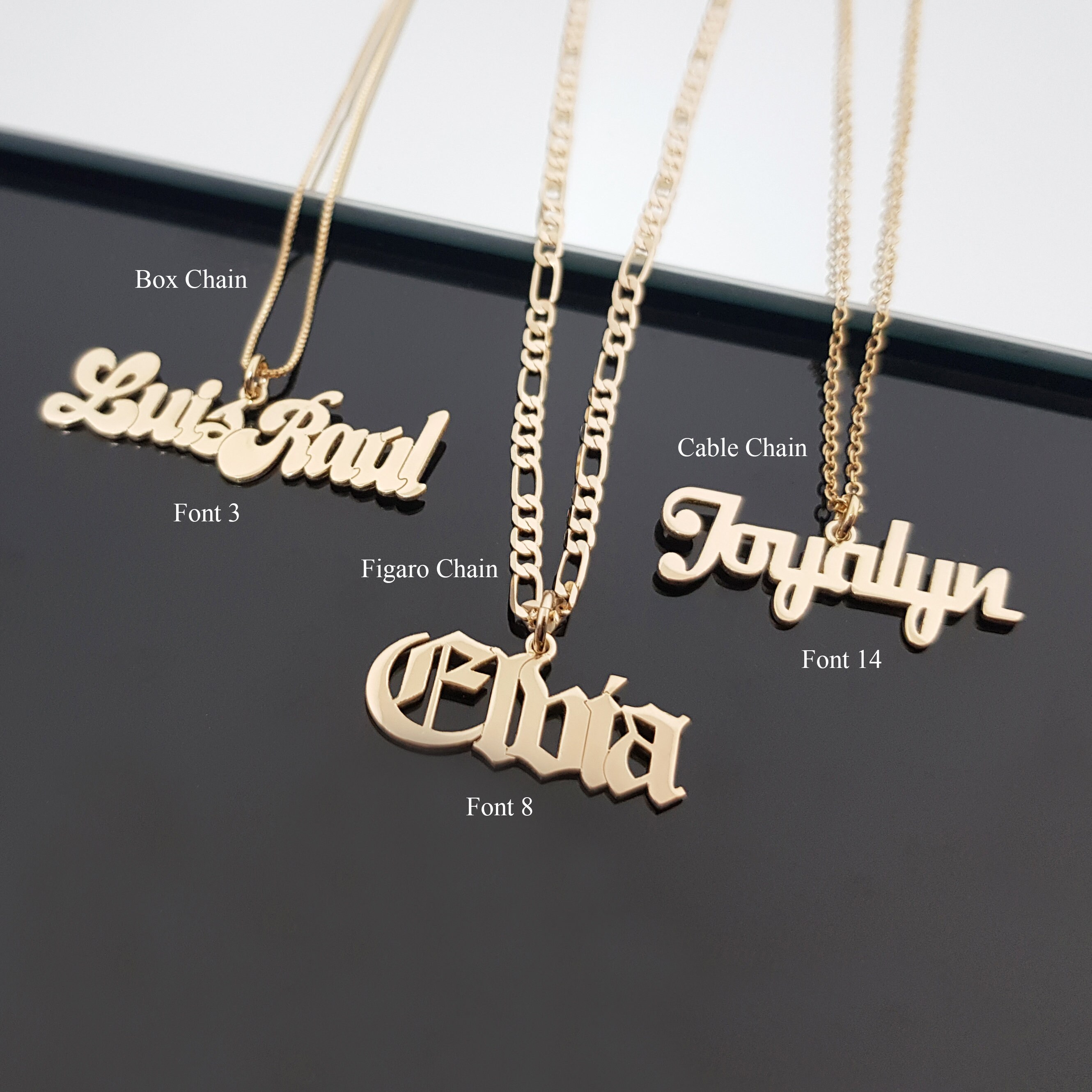 Personalized Name Necklace Any Name/Word 15 Font Styles | Etsy