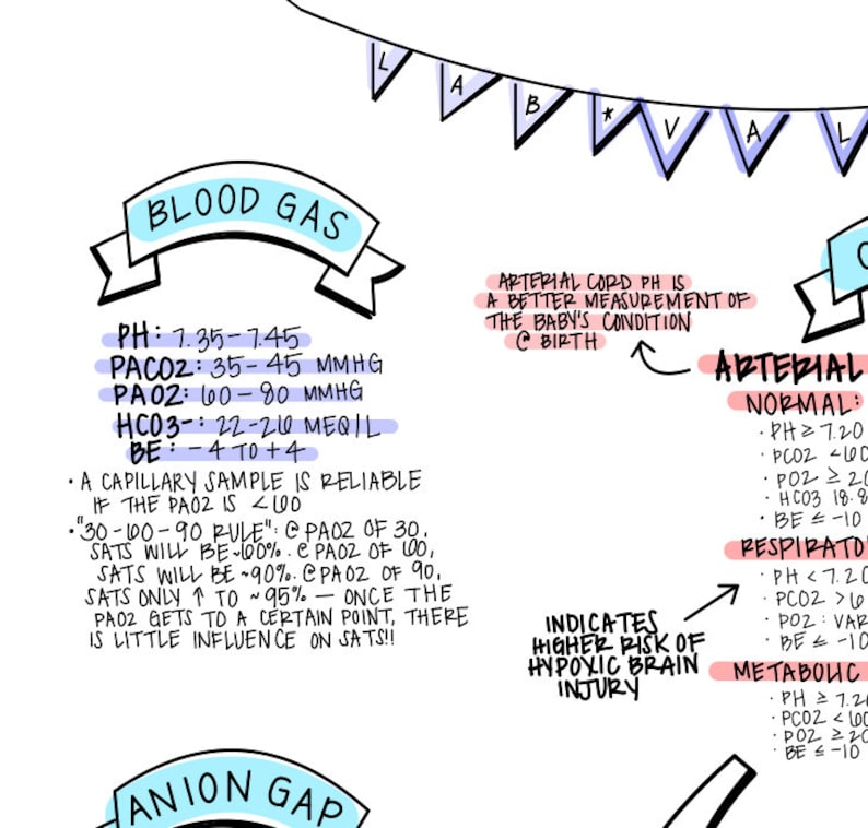 Neonatal Lab Values: Nicu Nursing & Nnp Notes - Etsy