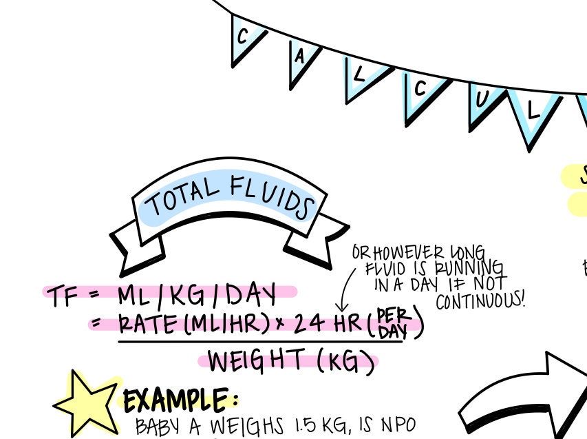 Calculations: Nicu Nursing & Nnp Notes - Etsy