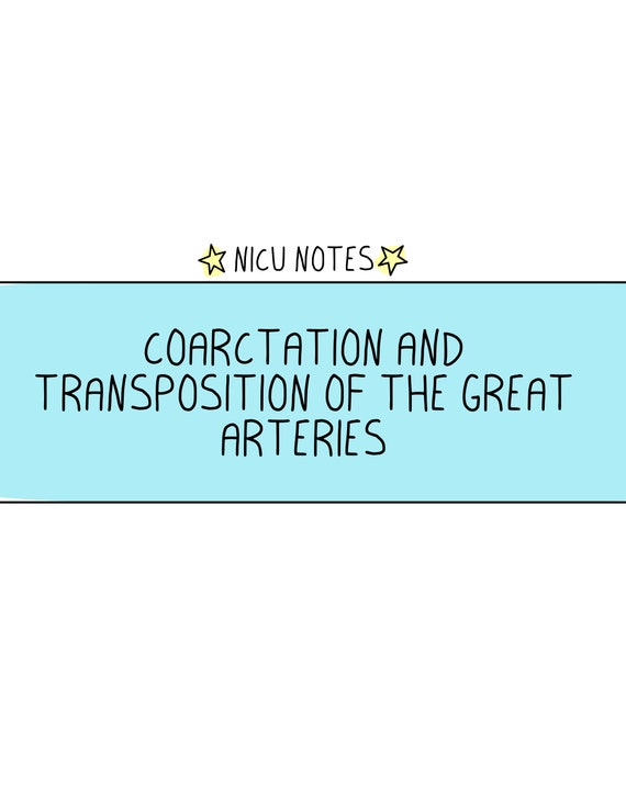 Coarctation TGA With IVS pre/post Op : Nicu Nursing & Nnp | Etsy