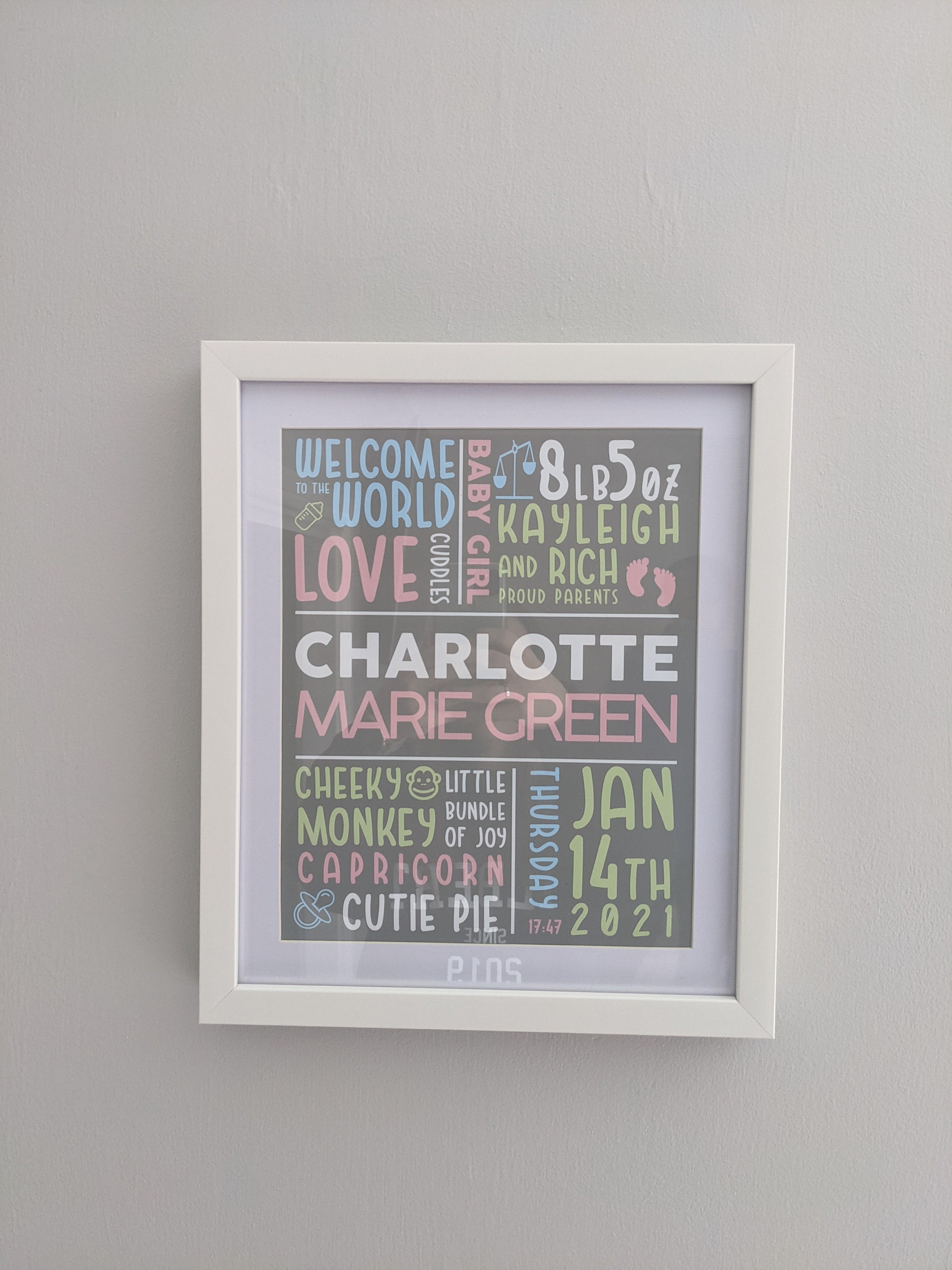 Personalised Baby Print New Baby Gift Keepsake Gift New - Etsy