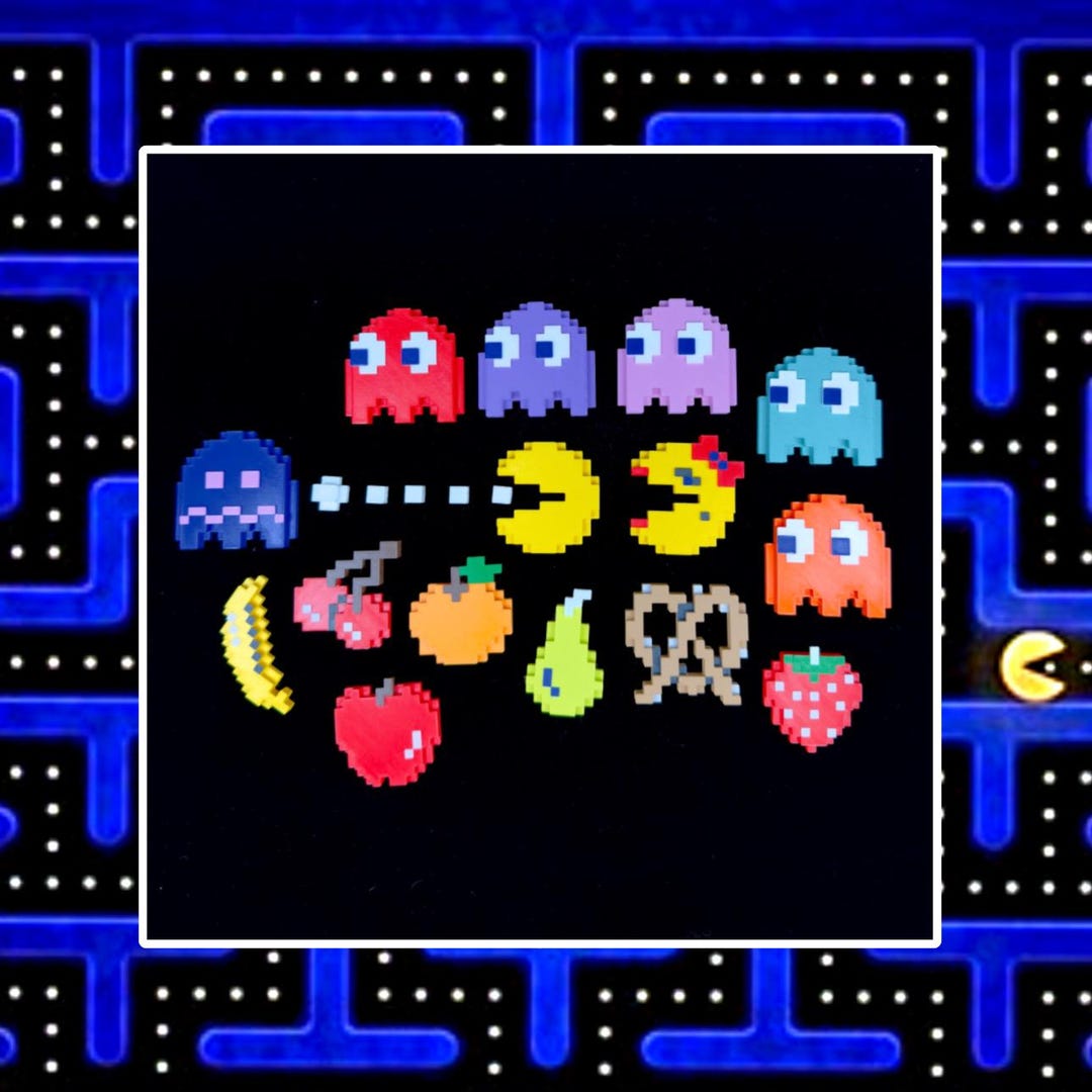 Retro Arcade Magnets - Mr & Ms Munch Man - Etsy