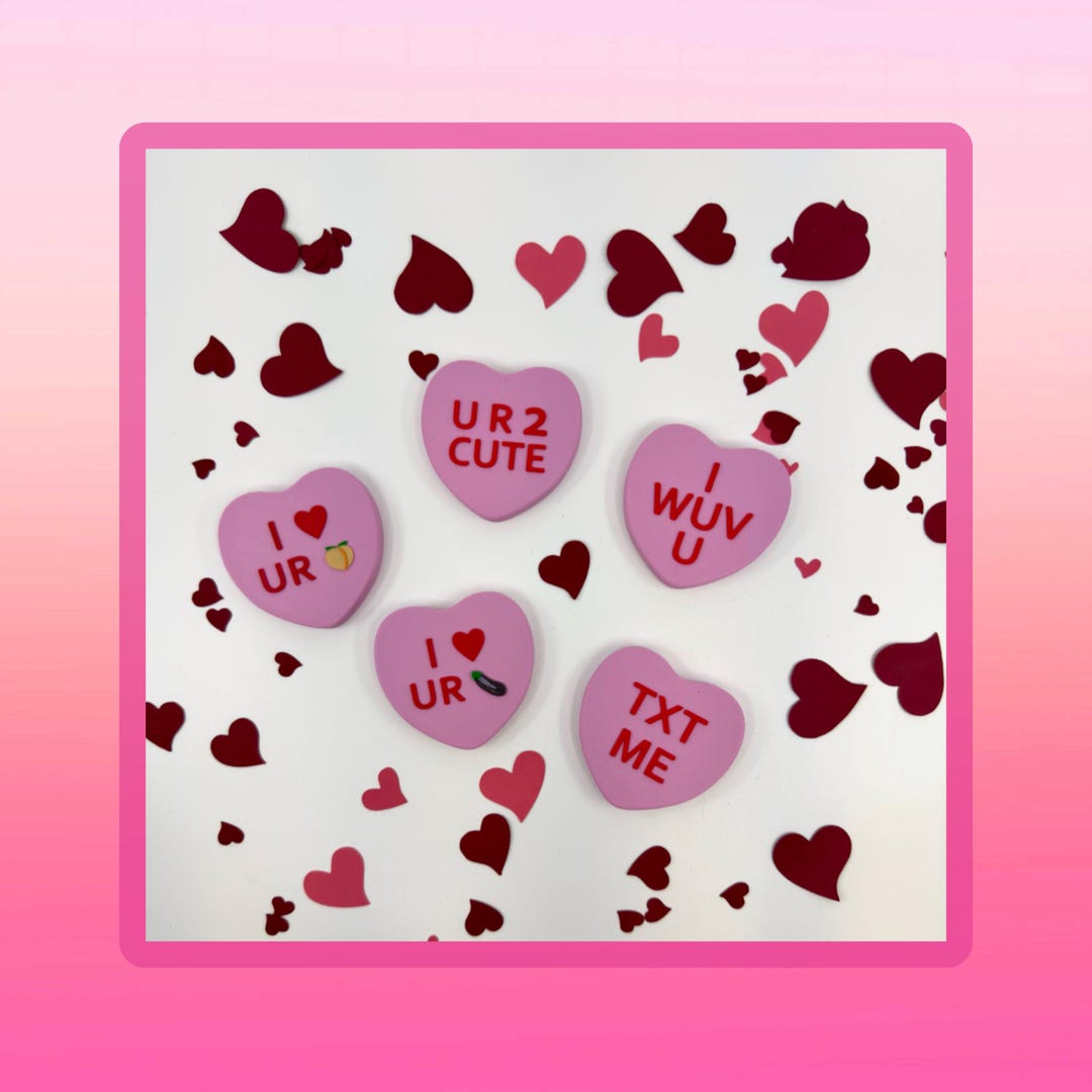 Sassy Candy Heart Magnets – 3D Printed Valentine Decor – Funny Retro ...
