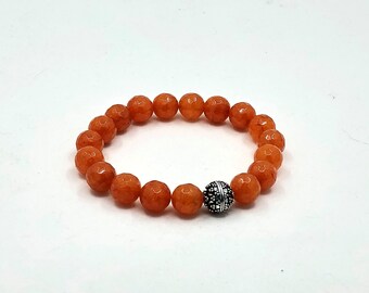 Genuine Orange Jade Bracelet Jade Gemstone Braceletjade - Etsy