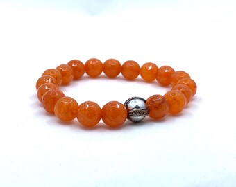 Genuine Orange Jade Bracelet Jade Gemstone Braceletjade - Etsy