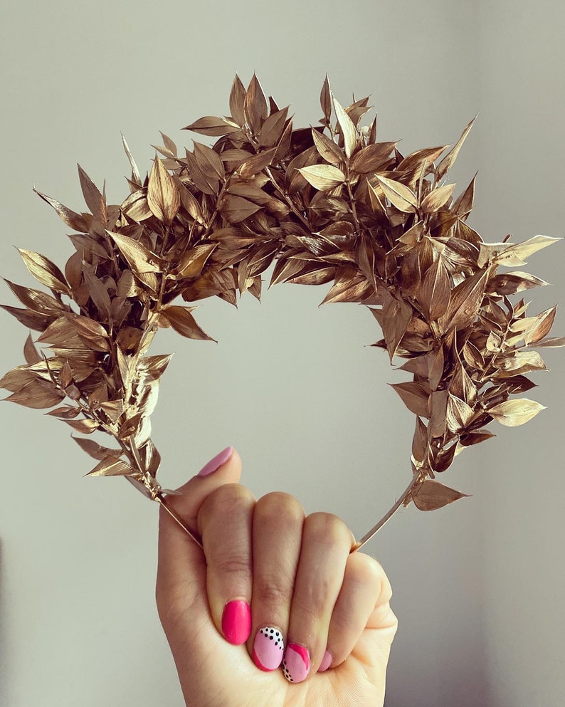 Gold Ruscus Crown/ Gold/ Gatsby Vibes/ Flower Crown/ Wedding - Etsy UK