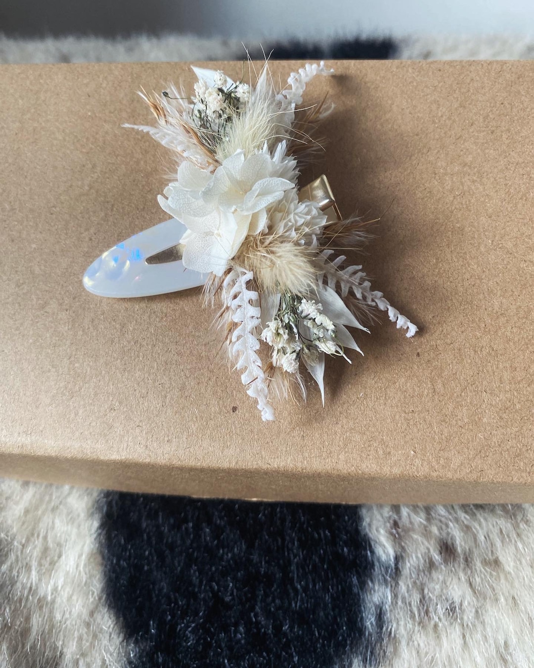 Boho Hair Clip/ Dried Flower Hair Clip/ Boho Wedding Hair Accessories ...