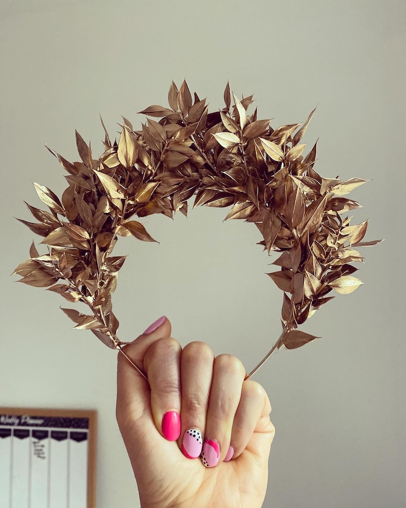 Gold Ruscus Crown/ Gold/ Gatsby Vibes/ Flower Crown/ Wedding - Etsy UK