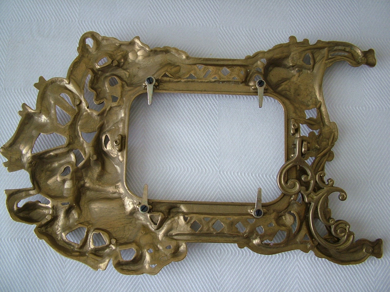 Large Brass Photo Frame. Large Vintage George & the Dragon Brass Photo ...