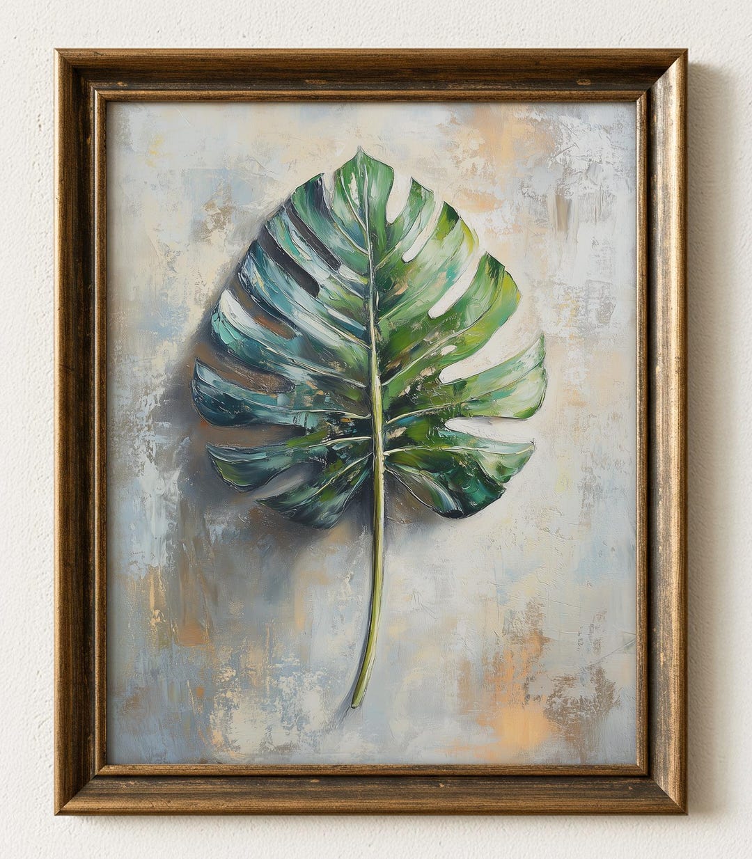 Monstera Leaf Painting: Textured Botanical Print (digital Download) 986 ...