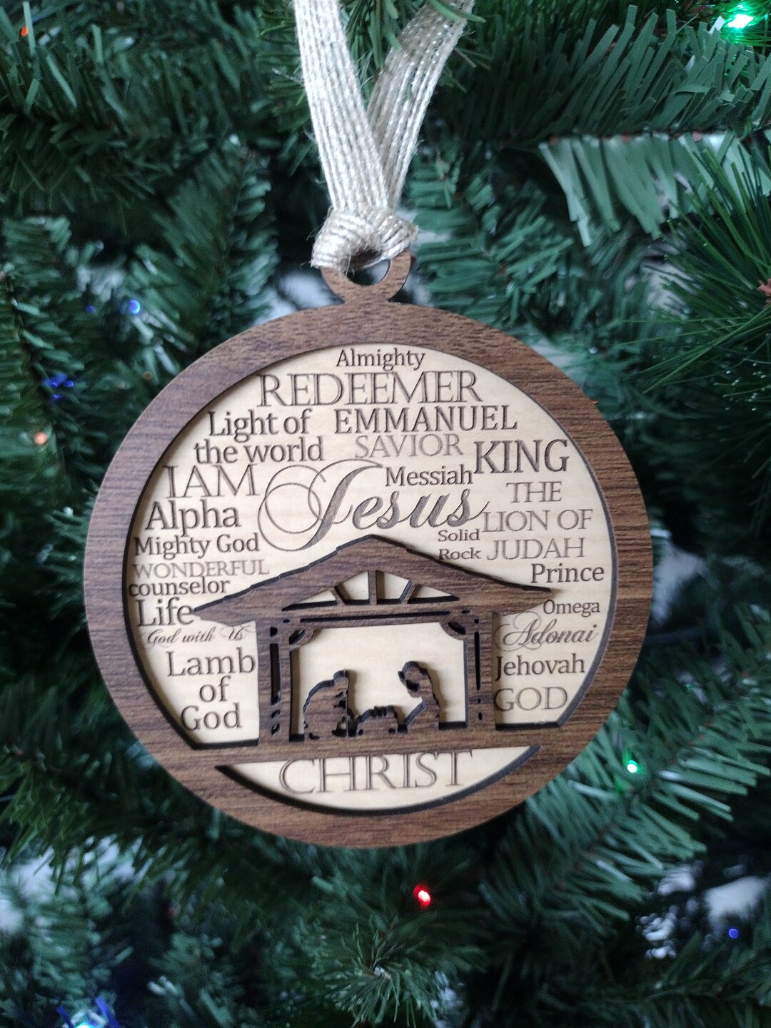 Names of Jesus Nativity Scene Christmas Ornament - Etsy
