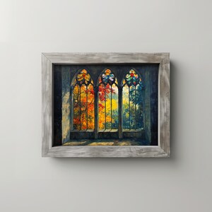 Stained Glass Cathedral Window Art Print: Van Gogh Style (digital ...