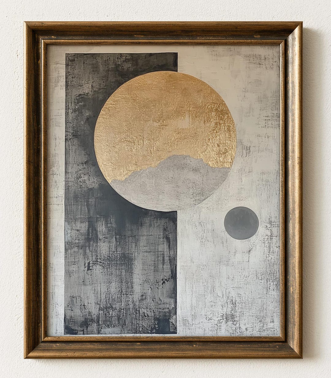 Abstract Geometric Art Print, Gold and Charcoal Modern Decor (digital ...