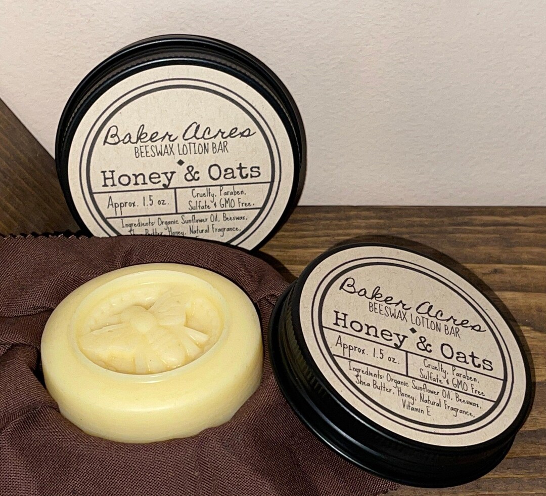SHEA BUTTER LOTION, Natural Beeswax Body Lotion Bar, Beeswax Honey and ...