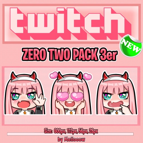 Zero Two Emote Pack for Twitch or Discord 9 Zero Two Emotes - Etsy