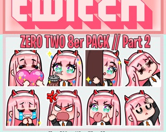 ZERO TWO Cute Twitch Emote Pack!!! (3 Emotes) - Etsy