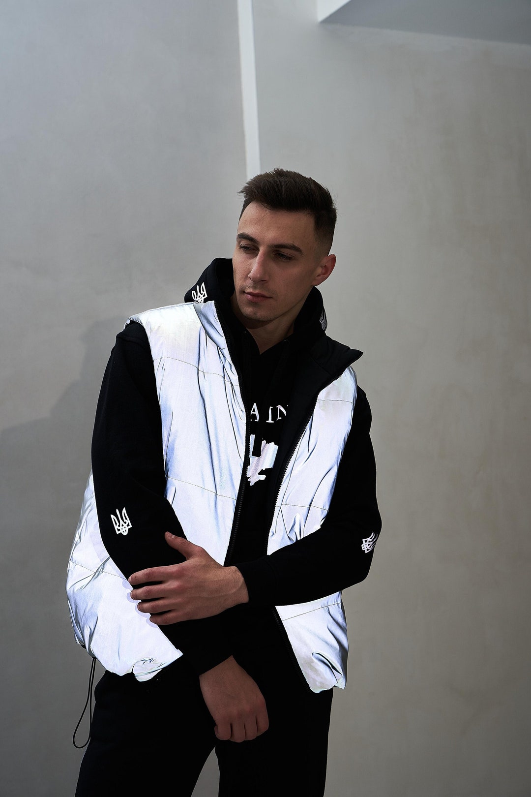 Men's Puffer Vest Two-sided Vest Reflective Colorful - Etsy