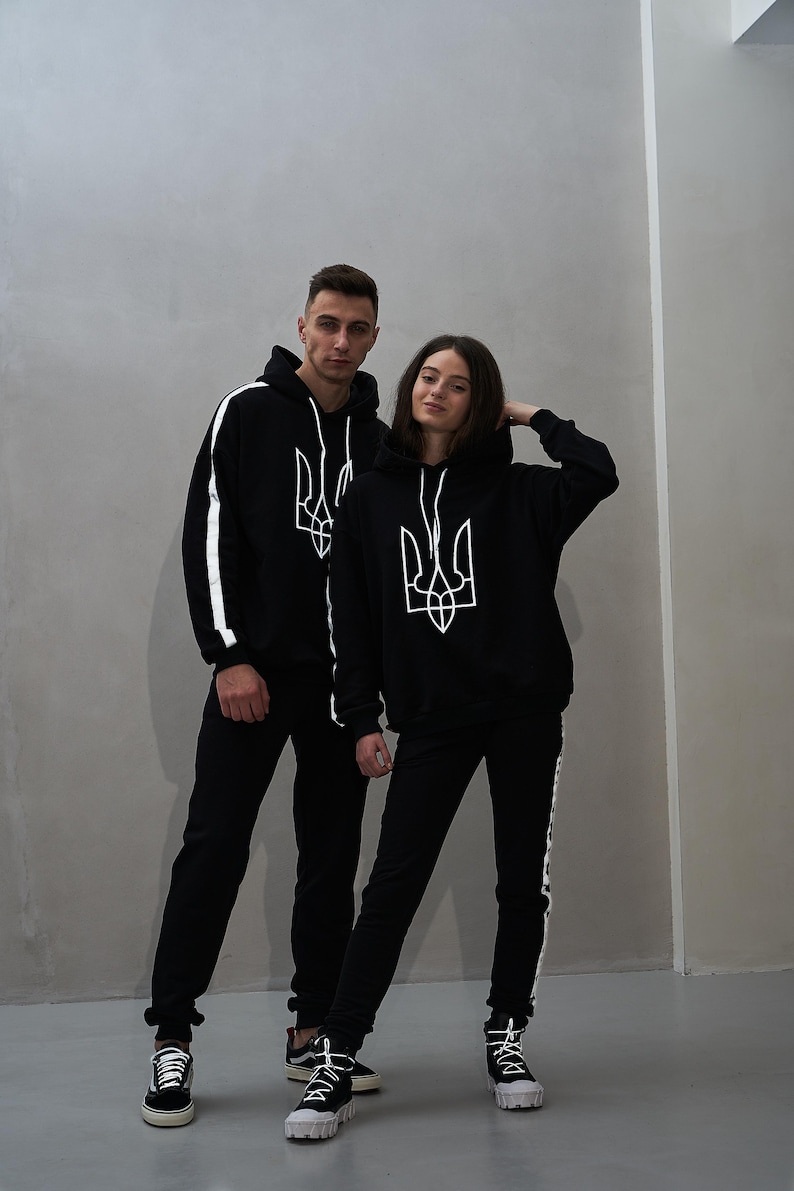 Couple Tracksuit, Ukraine Shirt Hoodie, Matching Couple Black ...